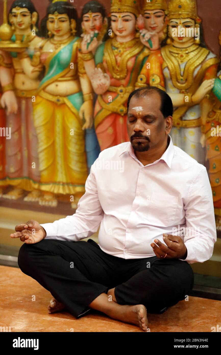 Court Hill Ganesh Temple. Man praying. Kuala Lumpur. Malaysia Stock ...