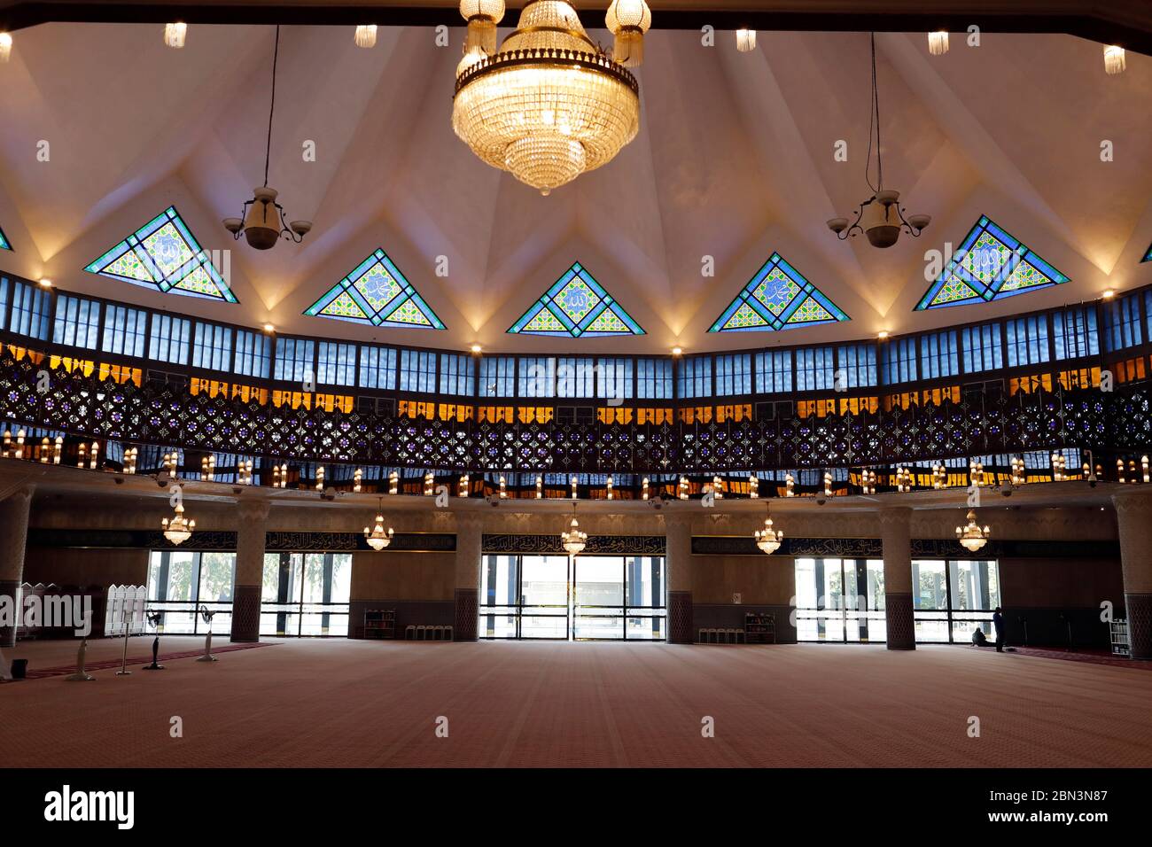 The National Mosque or Masjid Negara. Prayer hall. Kuala Lumpur ...