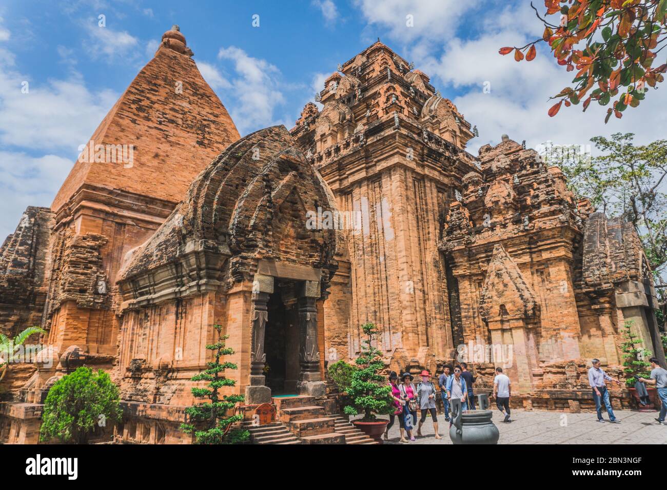 Old brick religious building. Cham towers of Po Nagar. Famous palace in ...