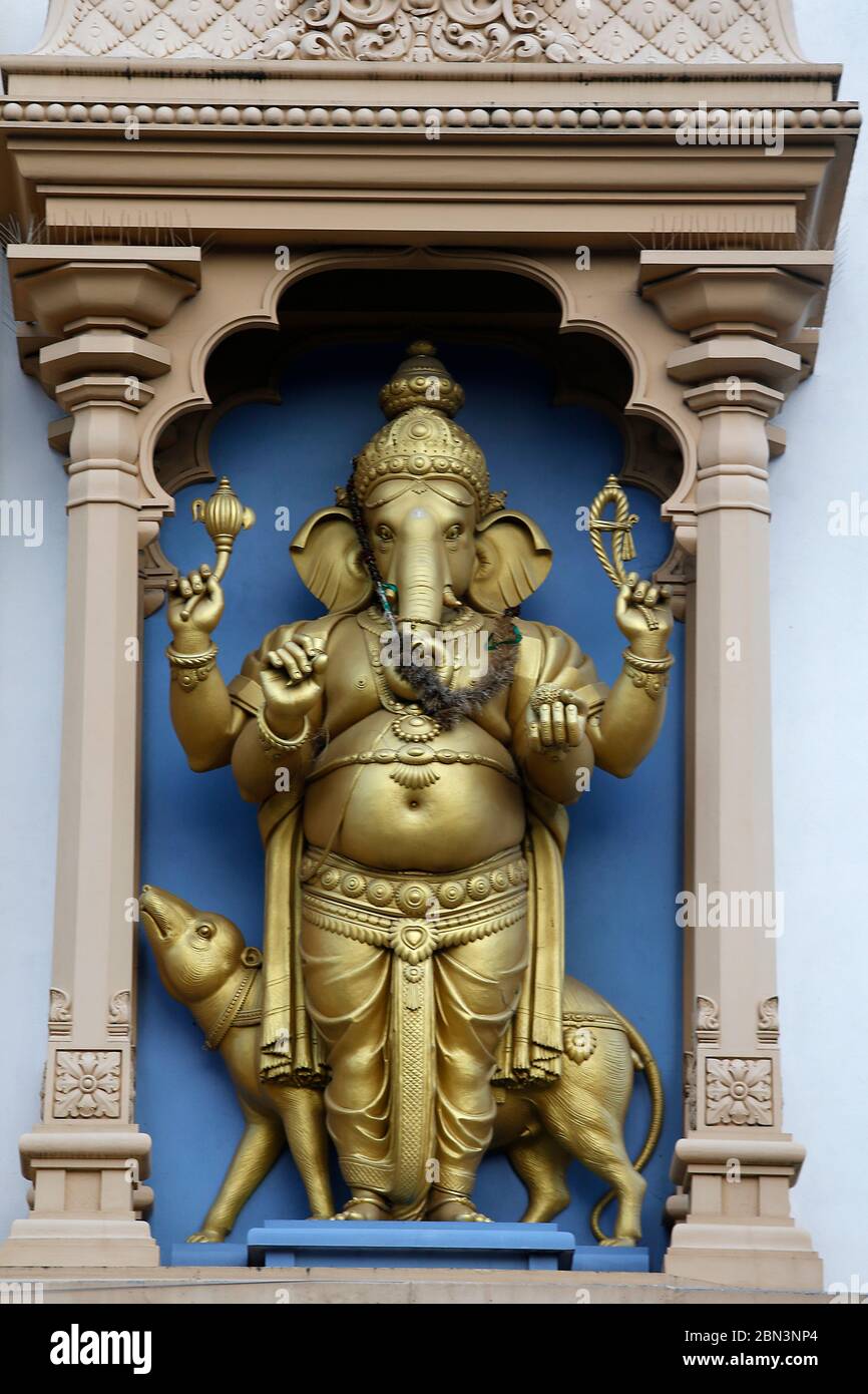 Ganesh statue on the facade of Highgate Hill Murugan temple, London, U ...