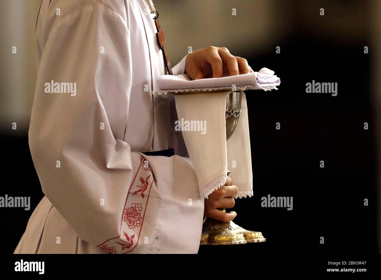 Catholic mass. Altar bot with the chalice. Quy Nhon. Vietnam Stock ...