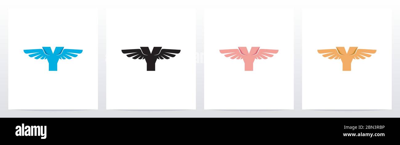 Wings On Letter Logo Design Y Stock Vector Image & Art - Alamy