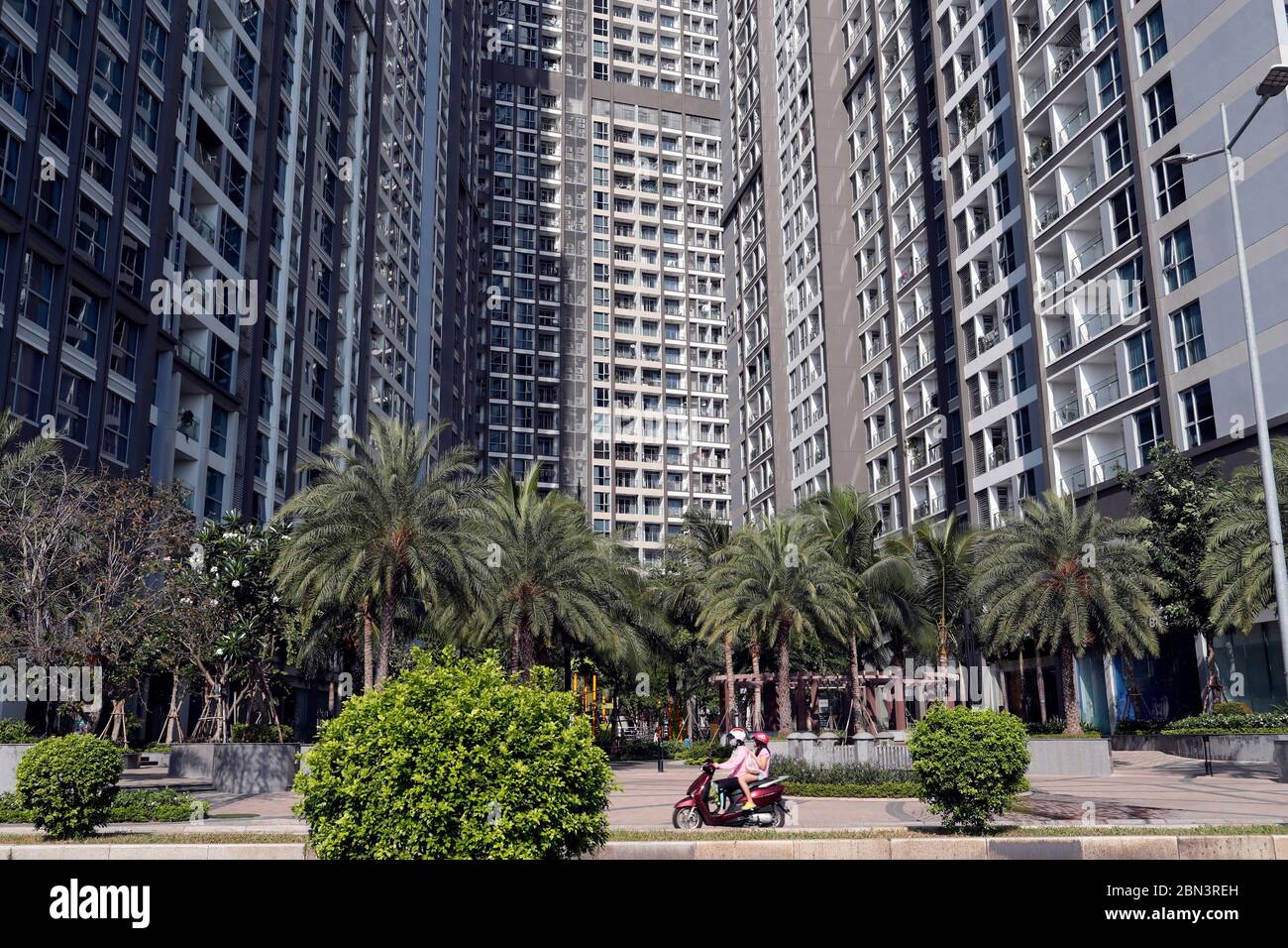 New buildings on the western banks of the Saigon River. Ho Chi Minh ...