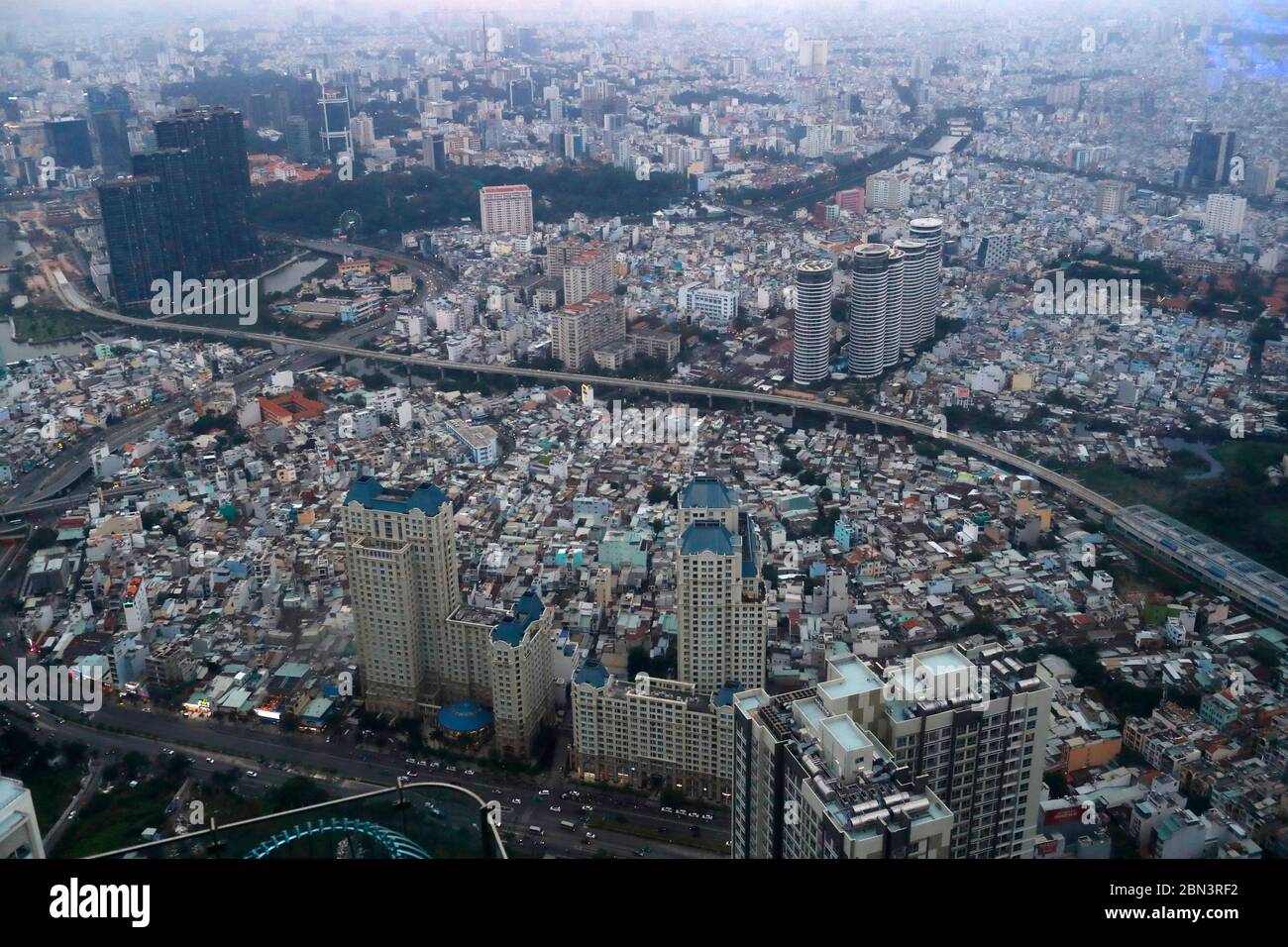 Areal view of downtown Saigon from Landmark 81. Ho Chi Minh City ...