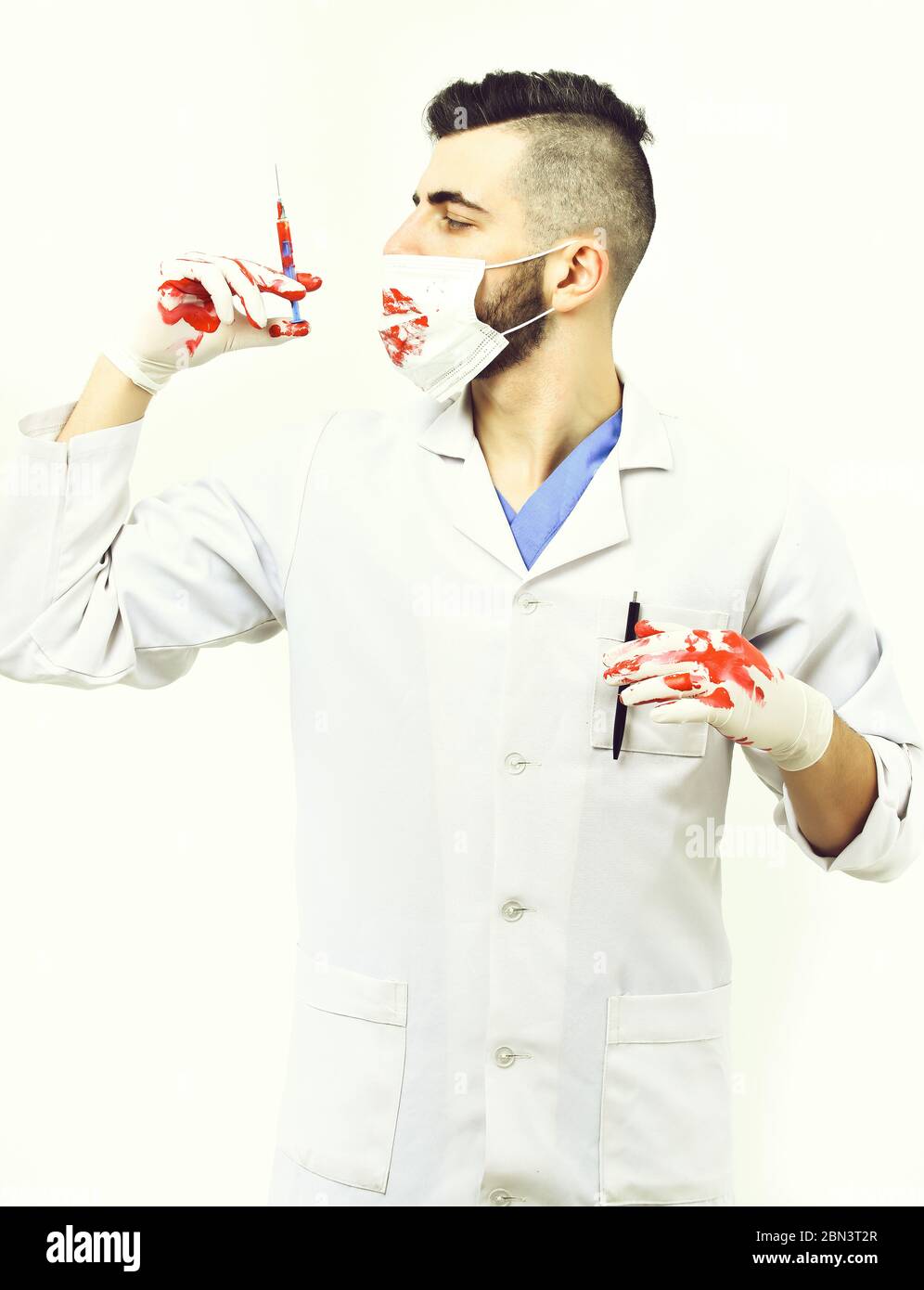 Blood stained gloves of hospital surgeon hi-res stock photography and ...