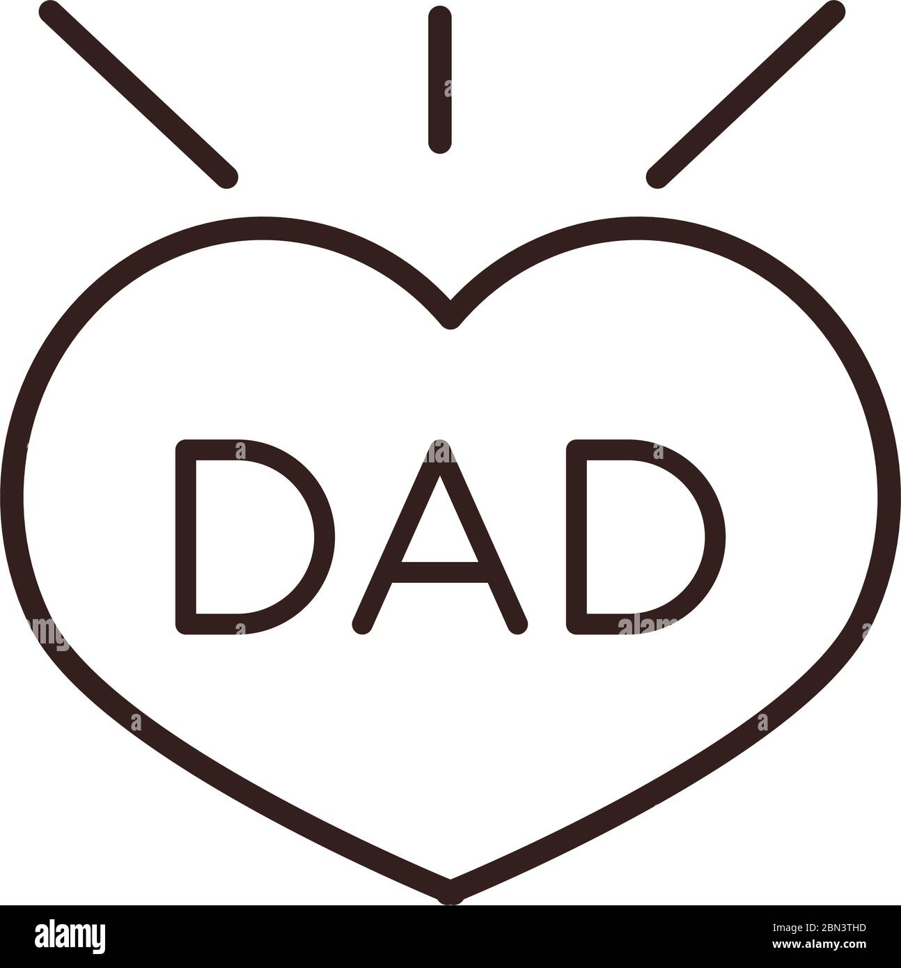 happy fathers day, dad inscription heart love celebration vector ...