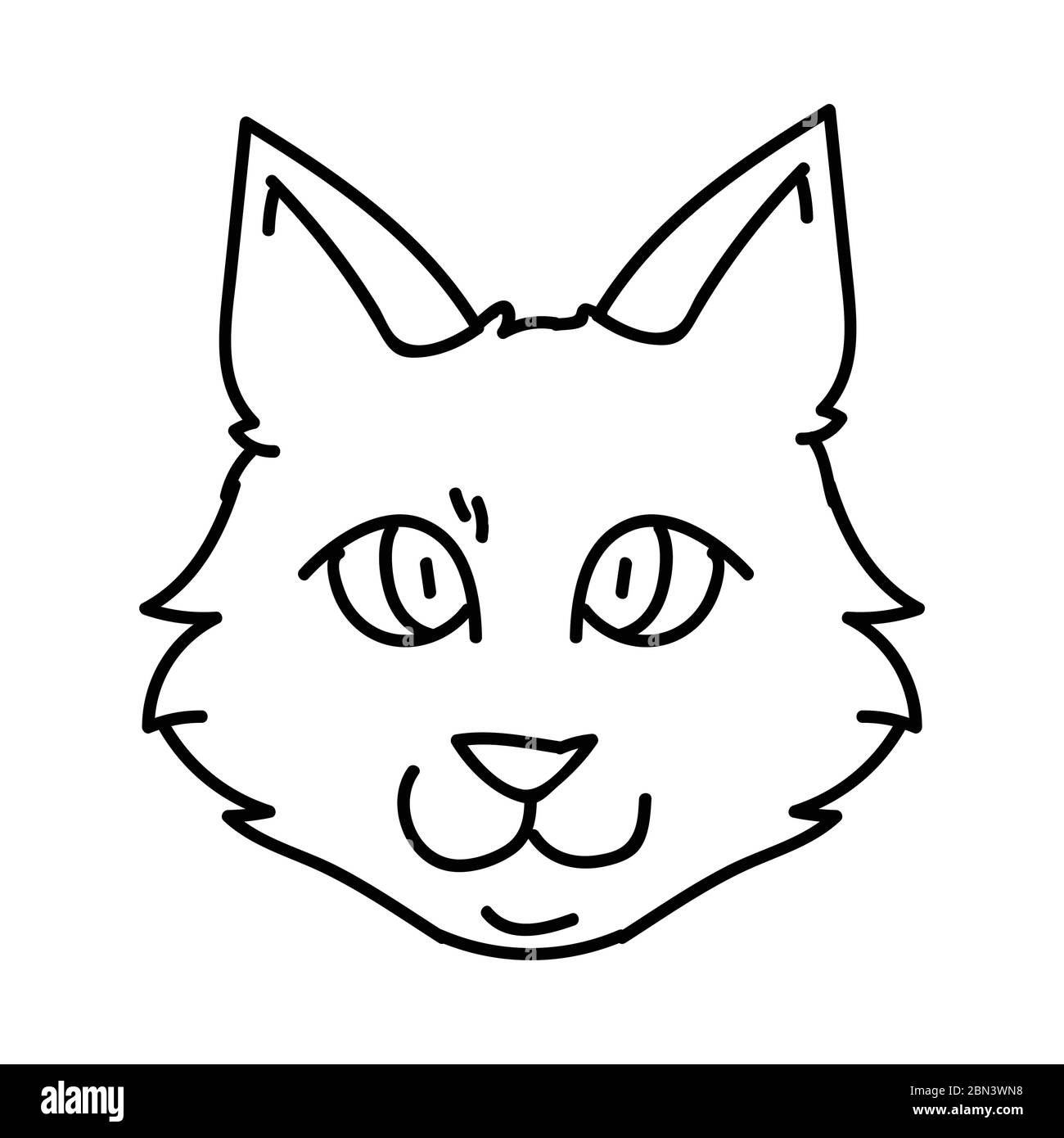 Cute cartoon munchkin kitten face lineart vector clipart. Pedigree ...