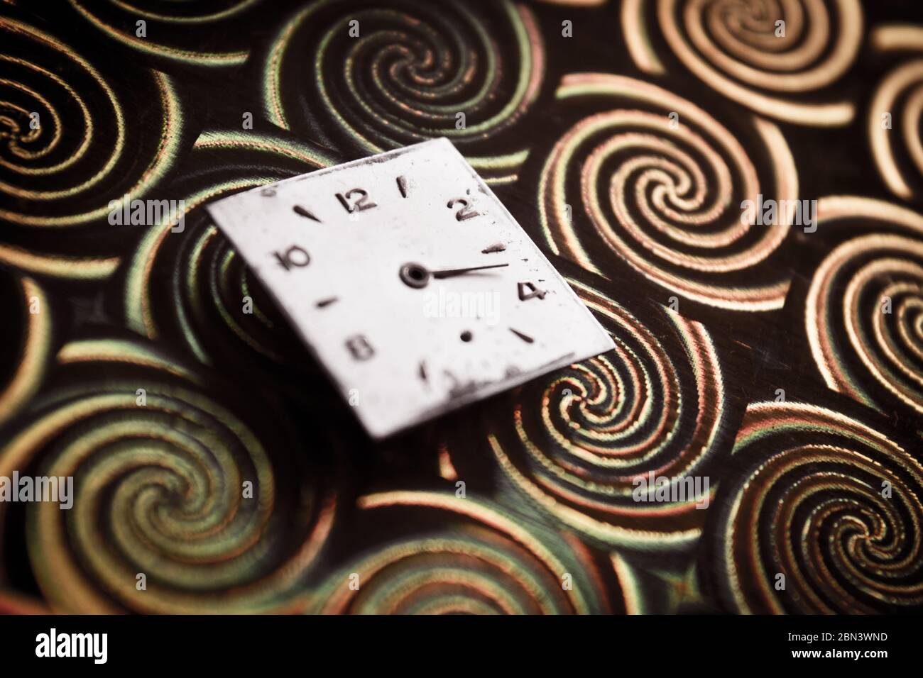 Clock face not working on colorful background. No people Stock Photo ...