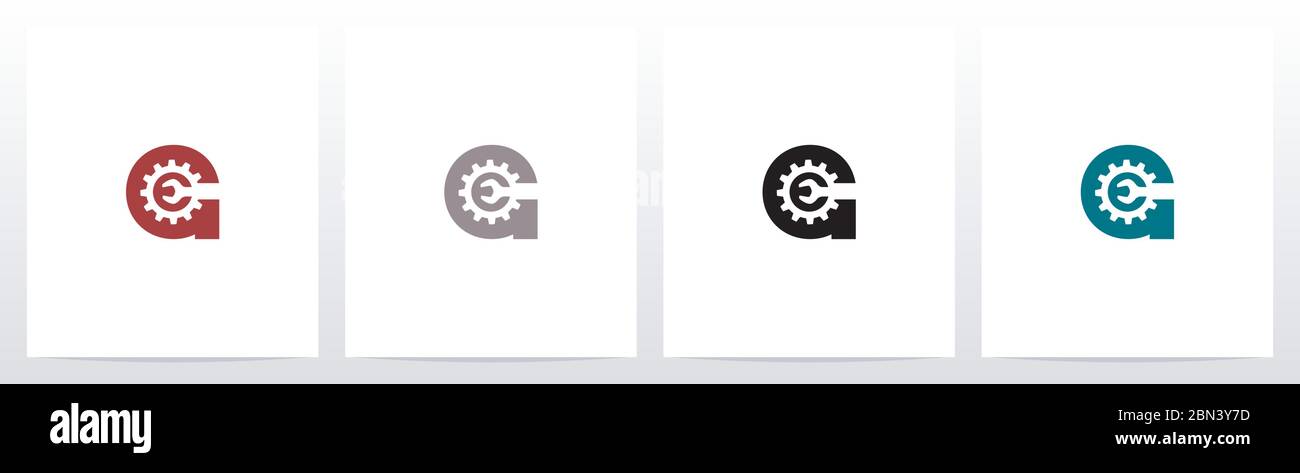 Wrench And Gears On Letter Logo Design G Stock Vector Image & Art - Alamy