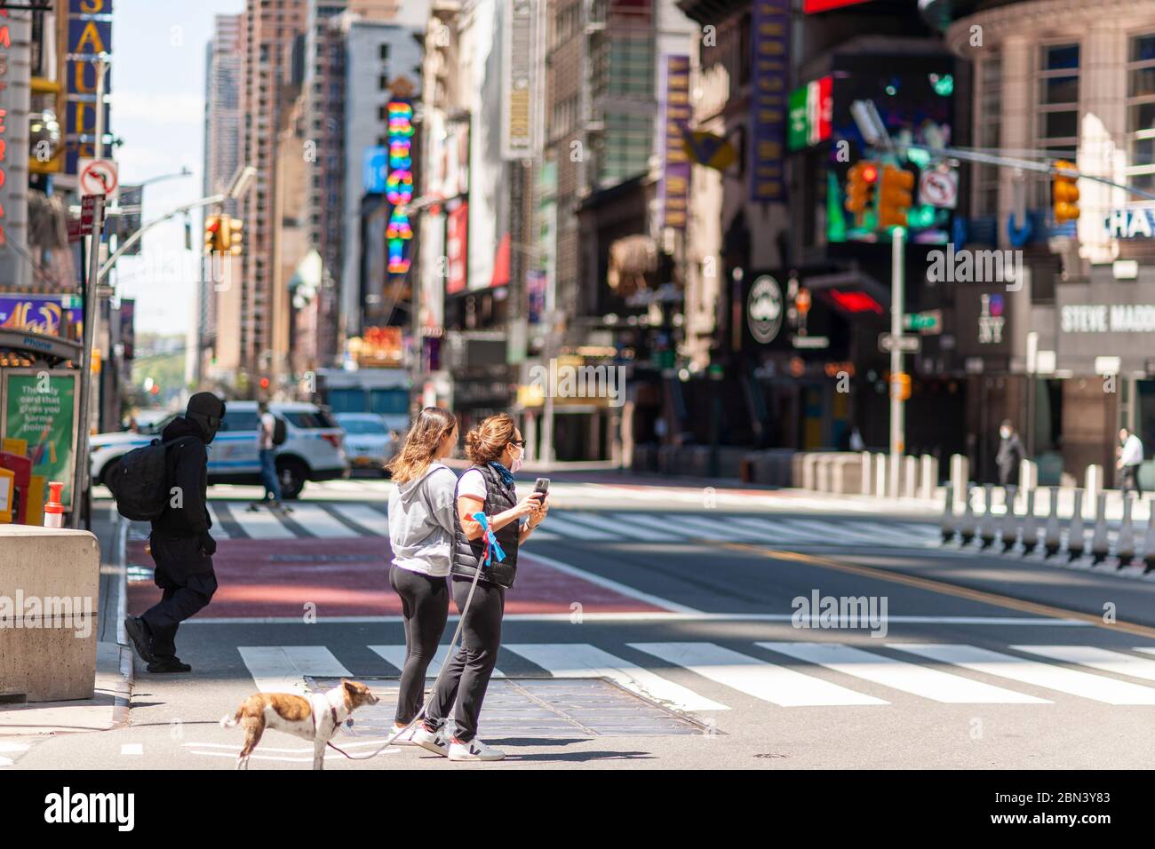 An empty Times Square in New York during the COVID-19 pandemic on ...