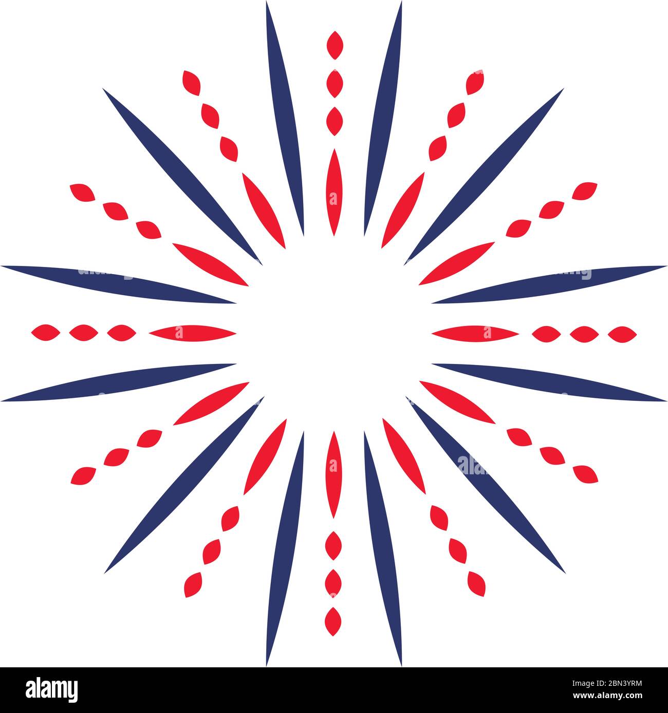 fireworks burst icon over white background, flat style, vector ...