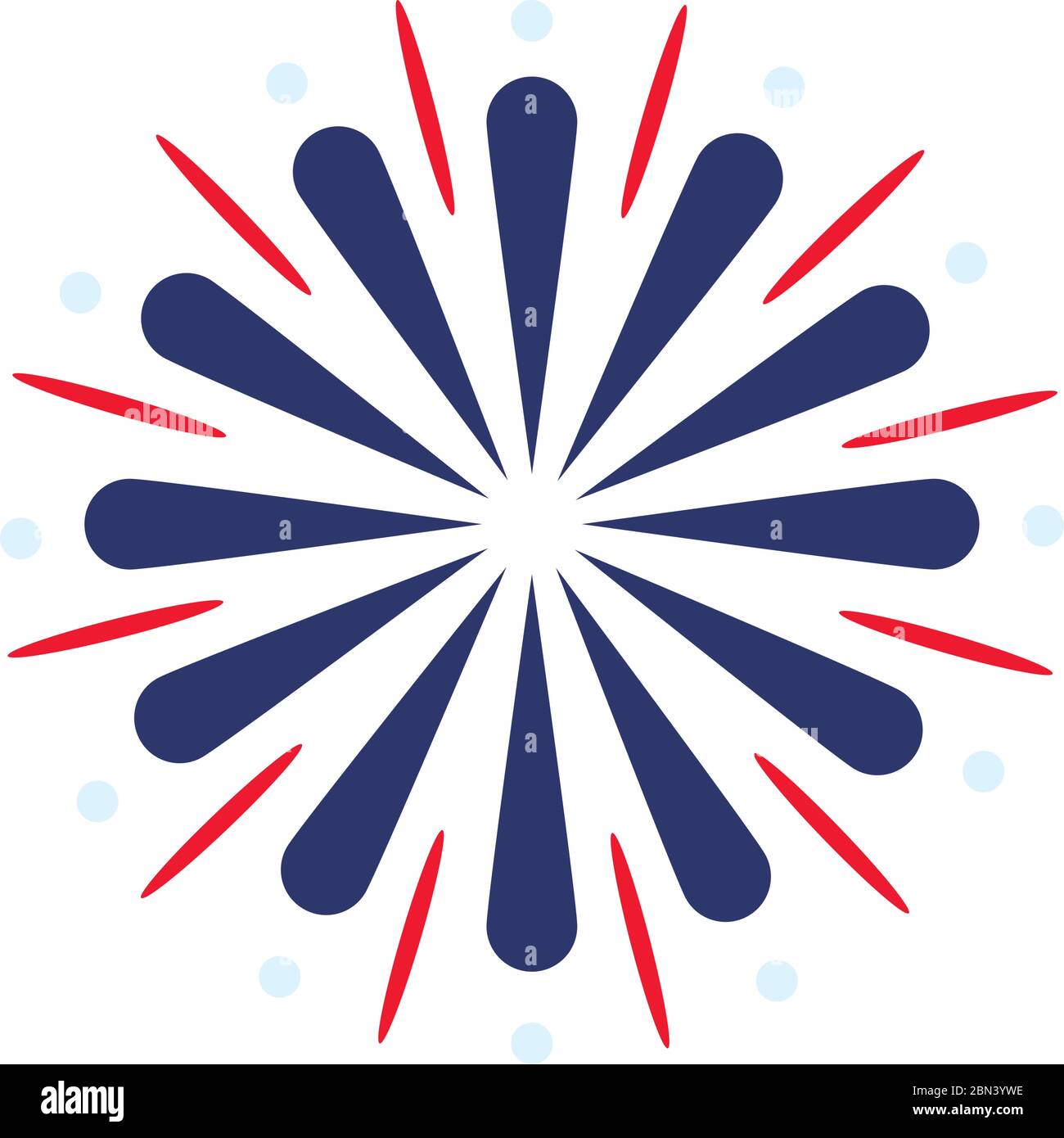 fireworks icon over white background, flat style, vector illustration ...