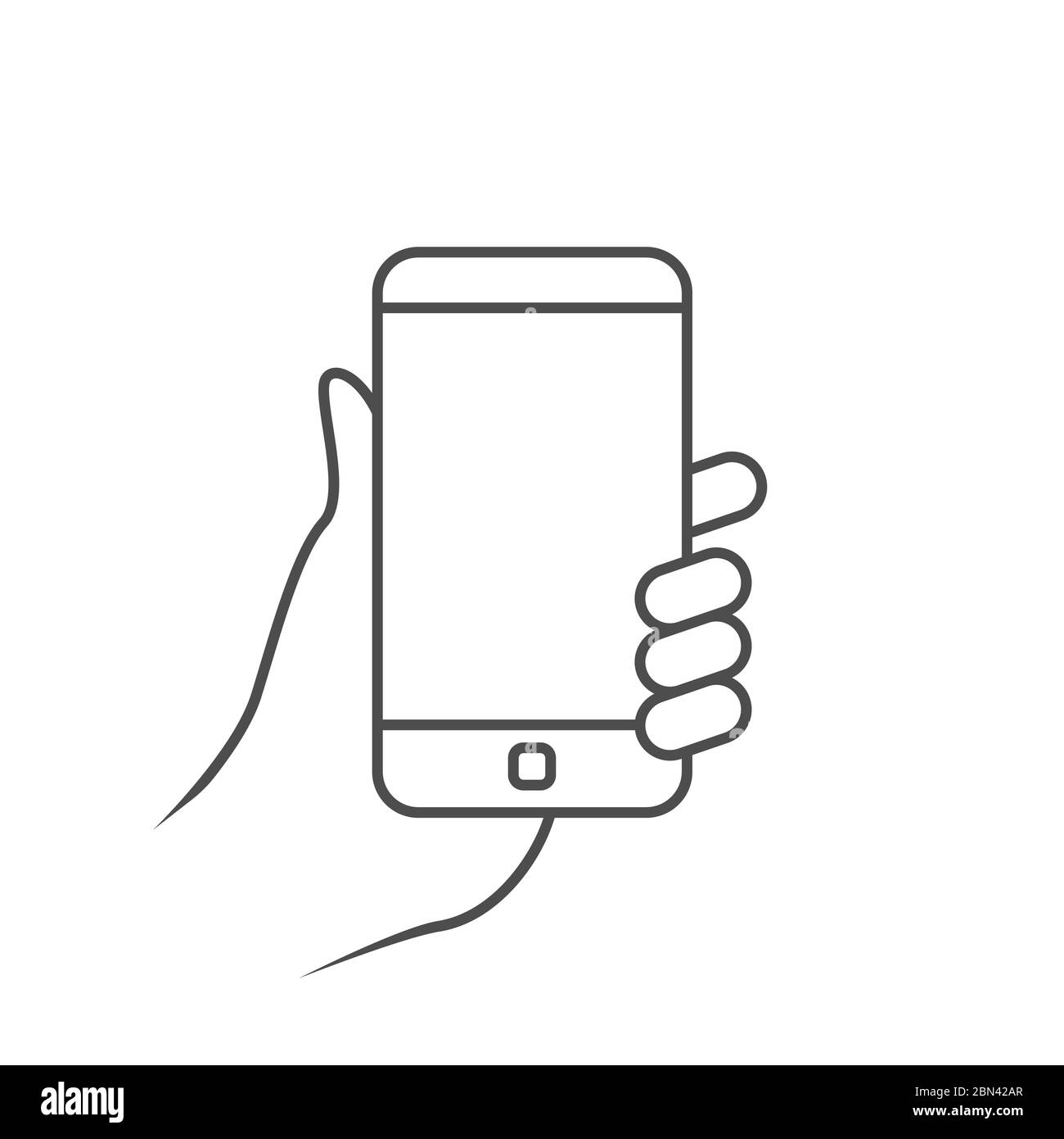 Hand holding mobile smartphone Black and White Stock Photos & Images ...