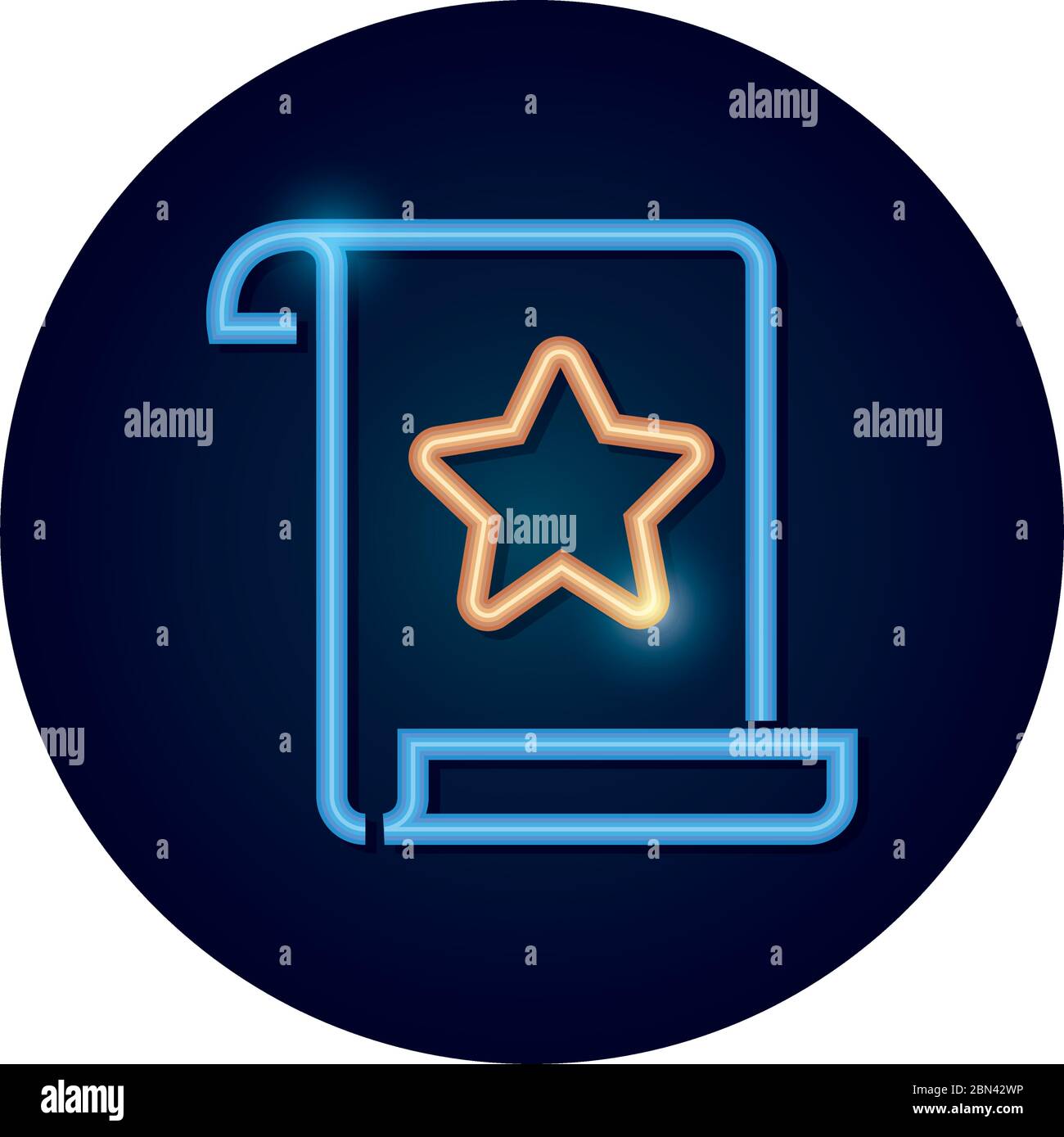 favorite document symbol over white background, neon style, vector ...