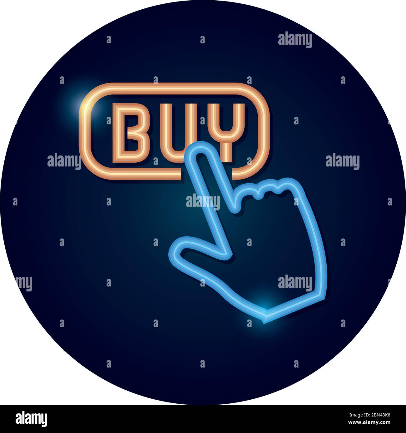 shopping online concept, hand cursor with buy button icon over white ...