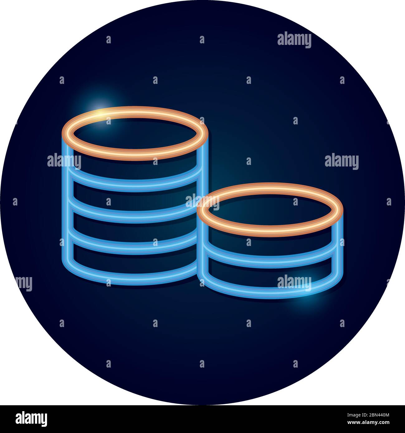 shopping online concept, data servers icon over white background, neon ...