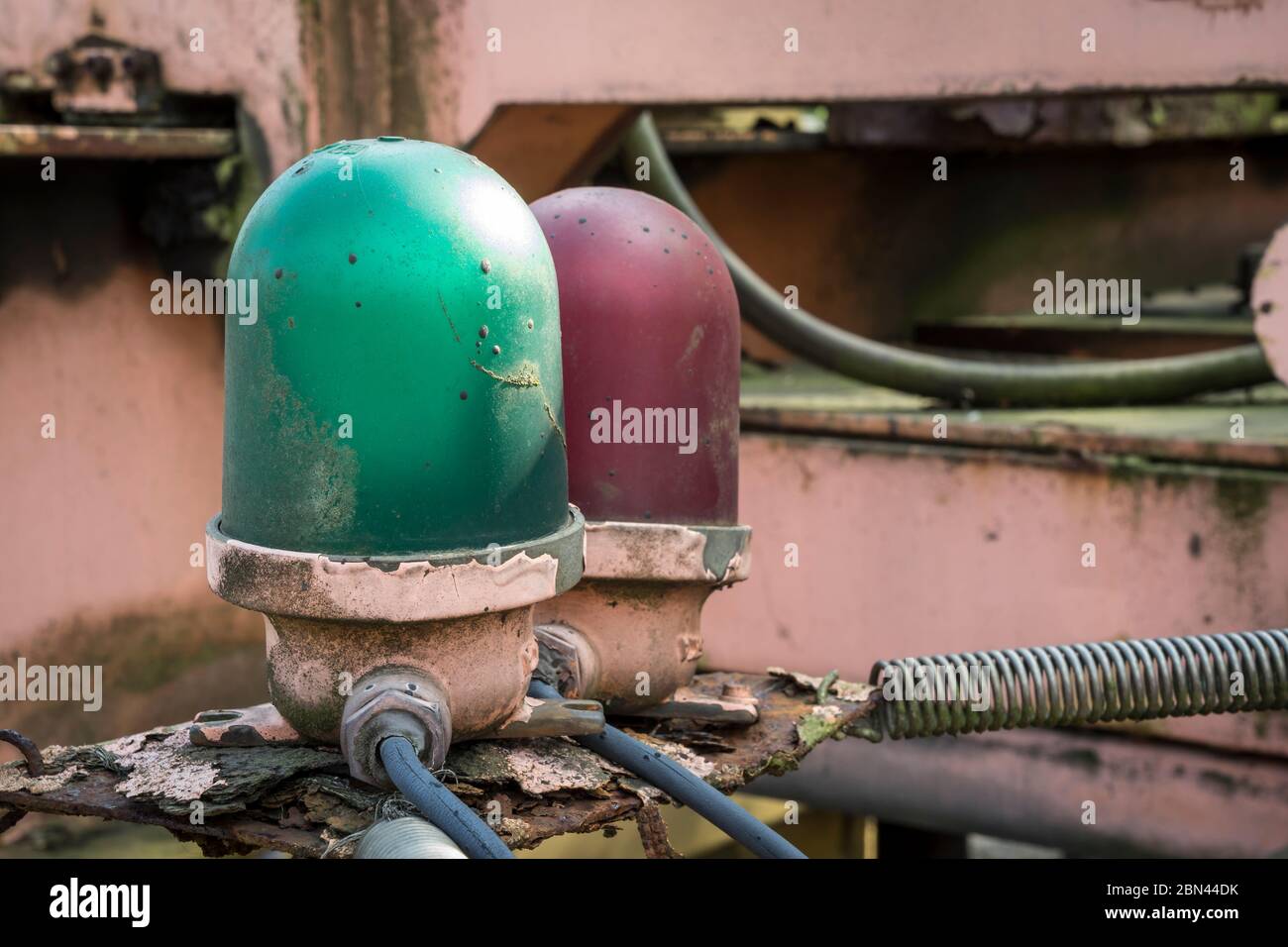 signal lights on a historic crane Stock Photo - Alamy