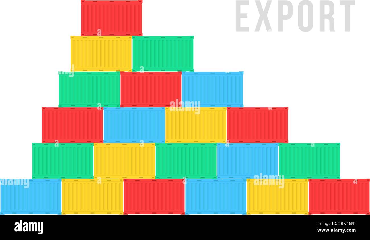 Stack containers box cargo Stock Vector Images - Alamy