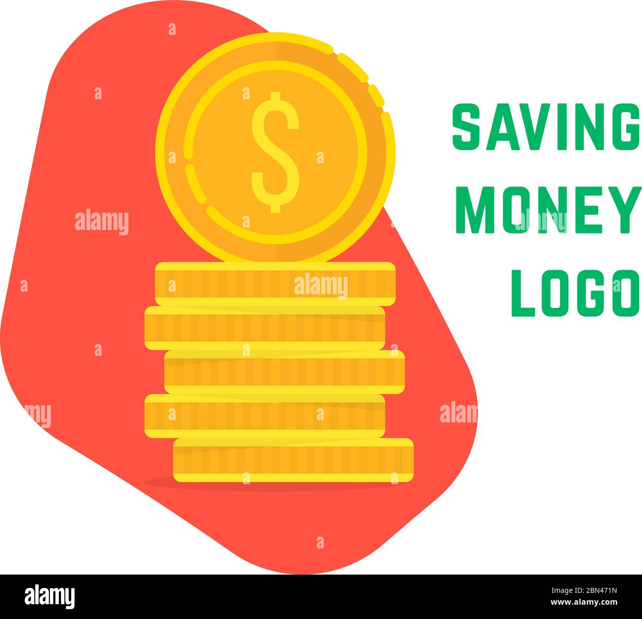 saving money logo with stack of coin Stock Vector Image & Art - Alamy