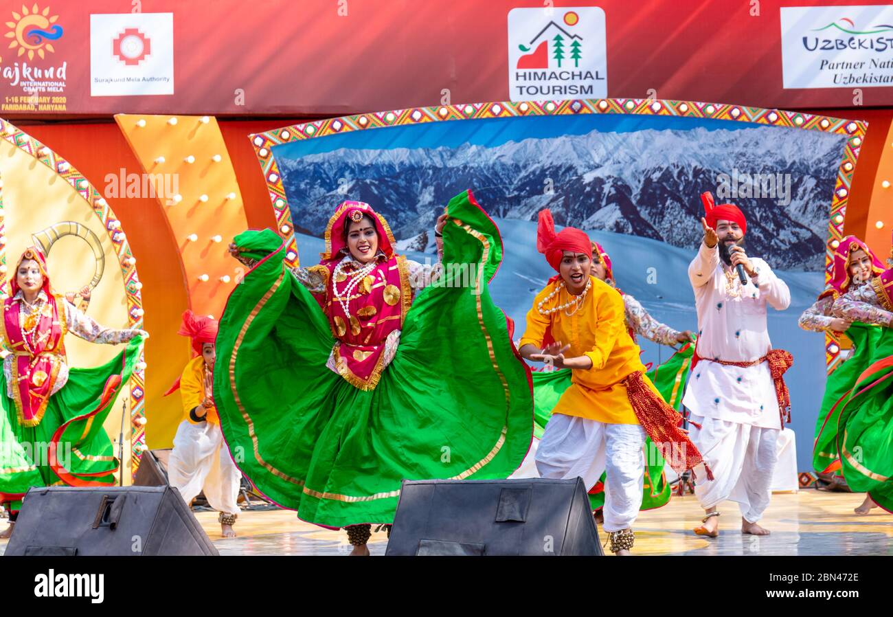 Young Indian Male and Female dancers performing regional/folk dance in ...