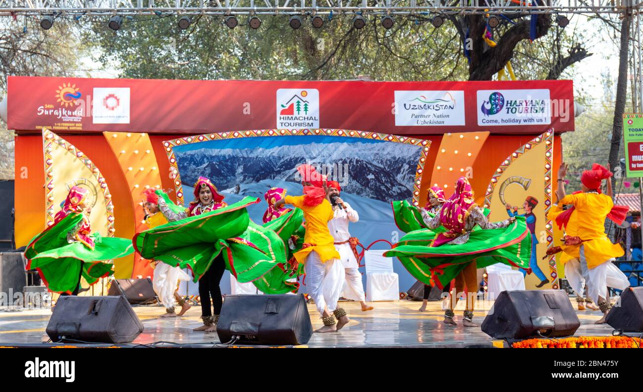 Young Indian Male and Female dancers performing regional/folk dance in ...
