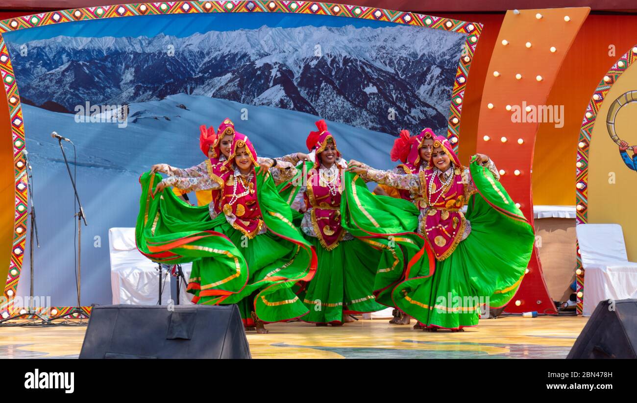 Young Indian Male and Female dancers performing regional/folk dance in ...