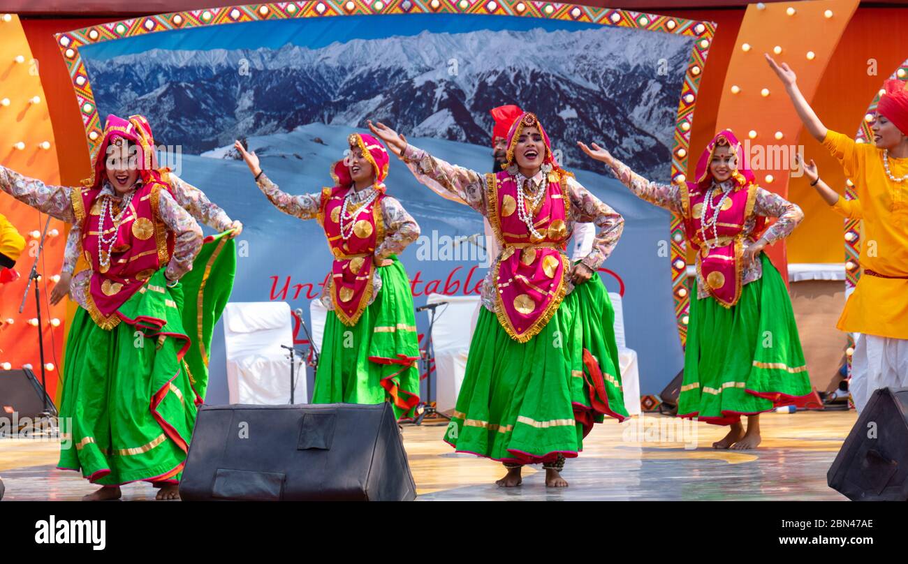 Young Indian Male and Female dancers performing regional/folk dance in ...
