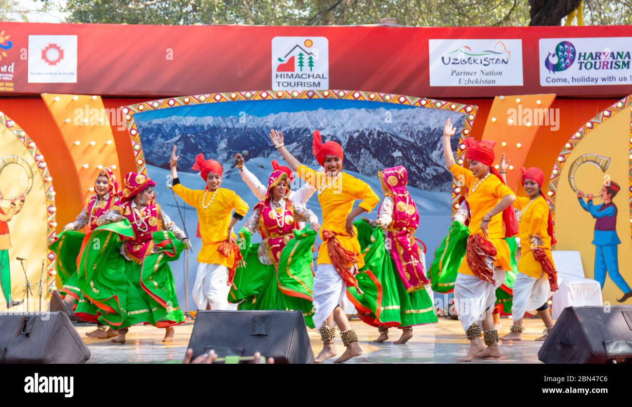 Young Indian Male and Female dancers performing regional/folk dance in ...