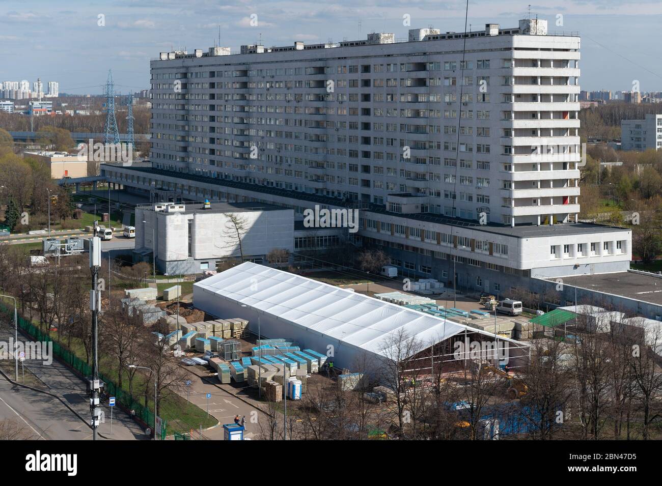 Russia. Moscow during lockdown. Construction site on the territory of ...