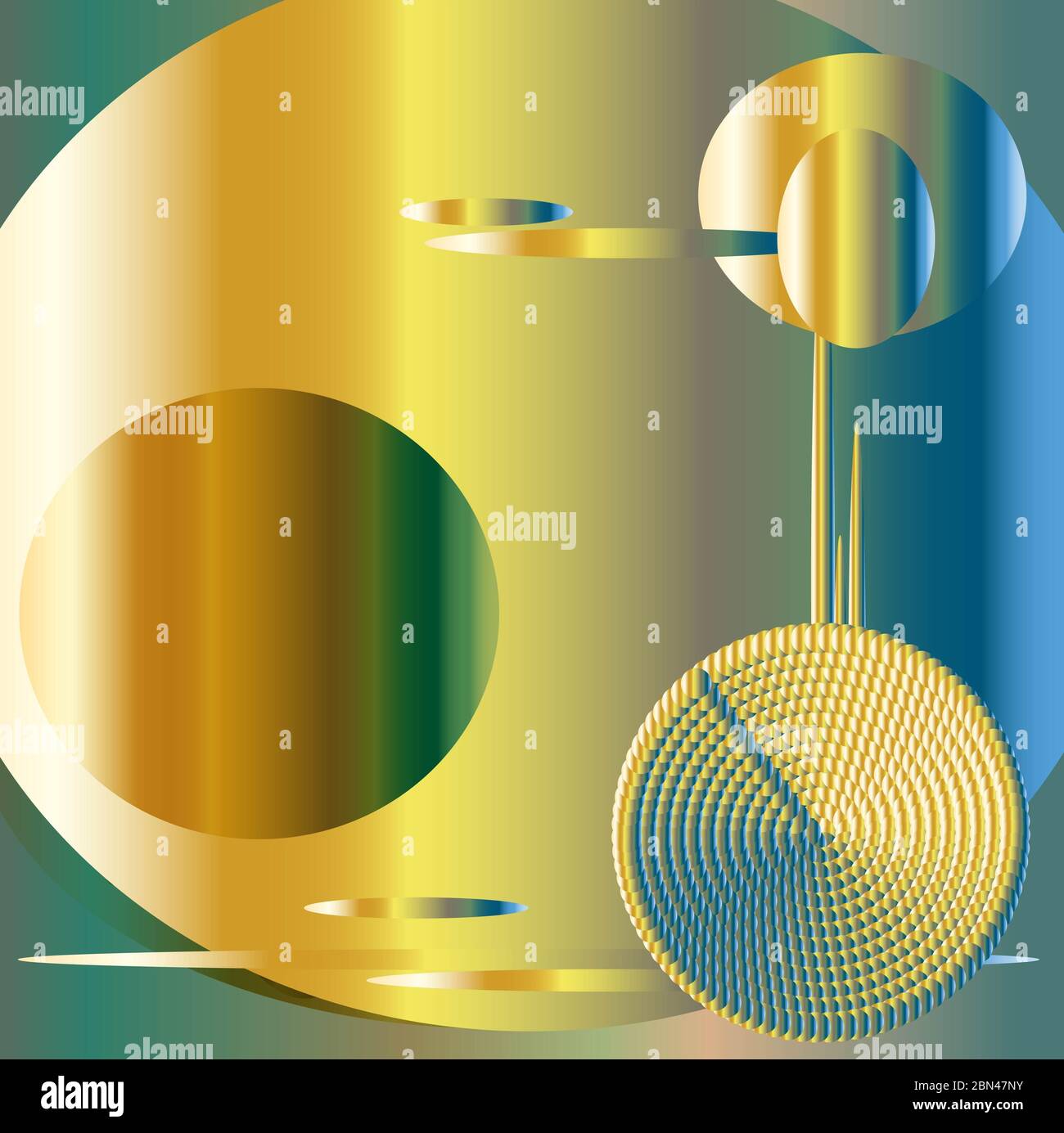 abstract green background with circles Stock Photo - Alamy