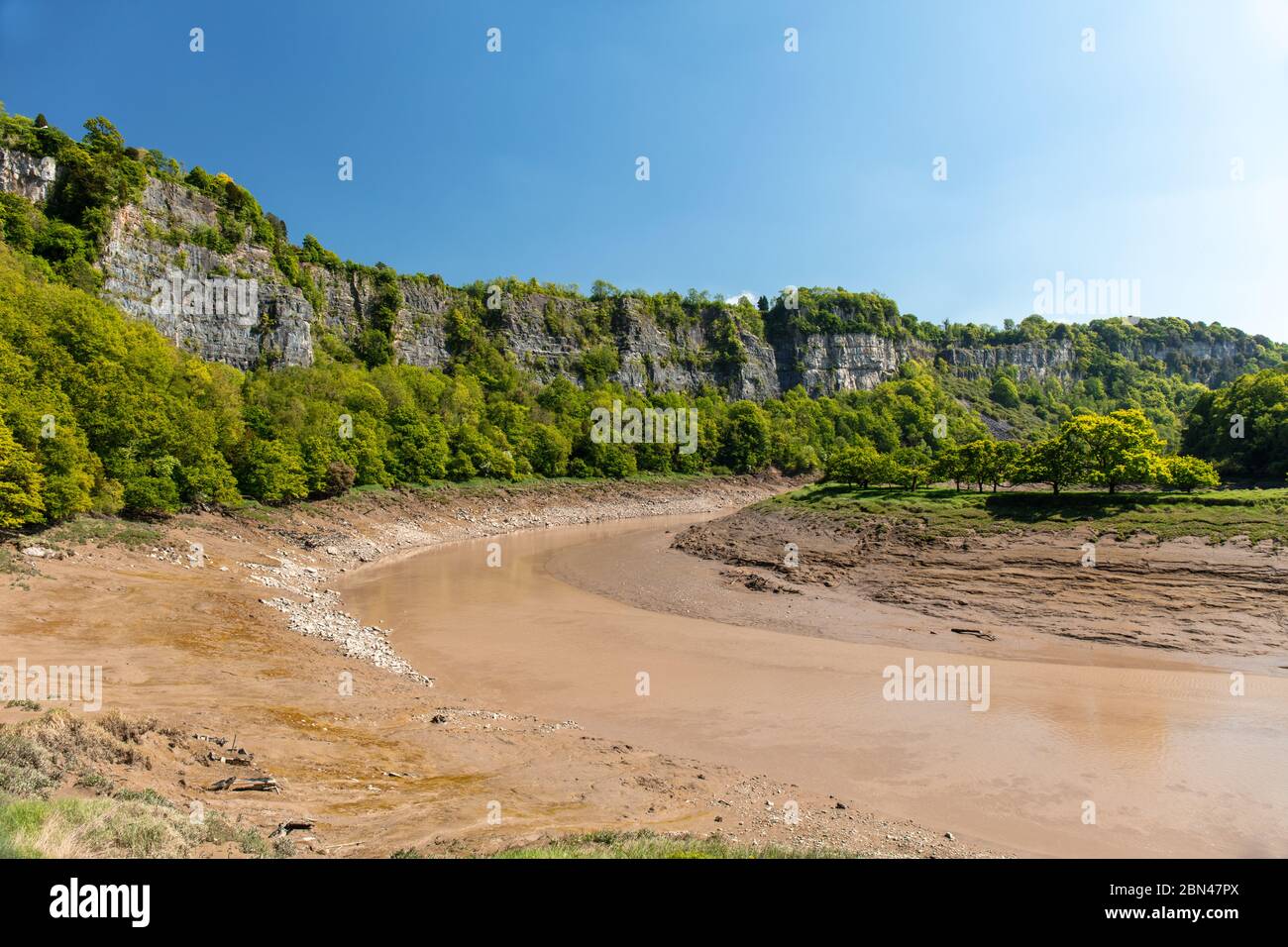 River Wye at Lancaut Nature Reserve during low tide Stock Photo - Alamy