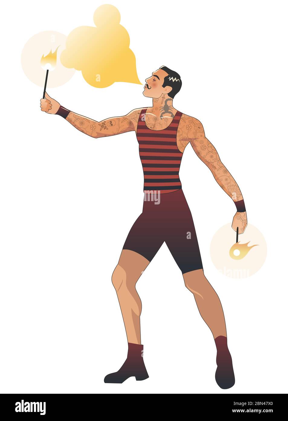 Fire eater circus Cut Out Stock Images & Pictures - Alamy