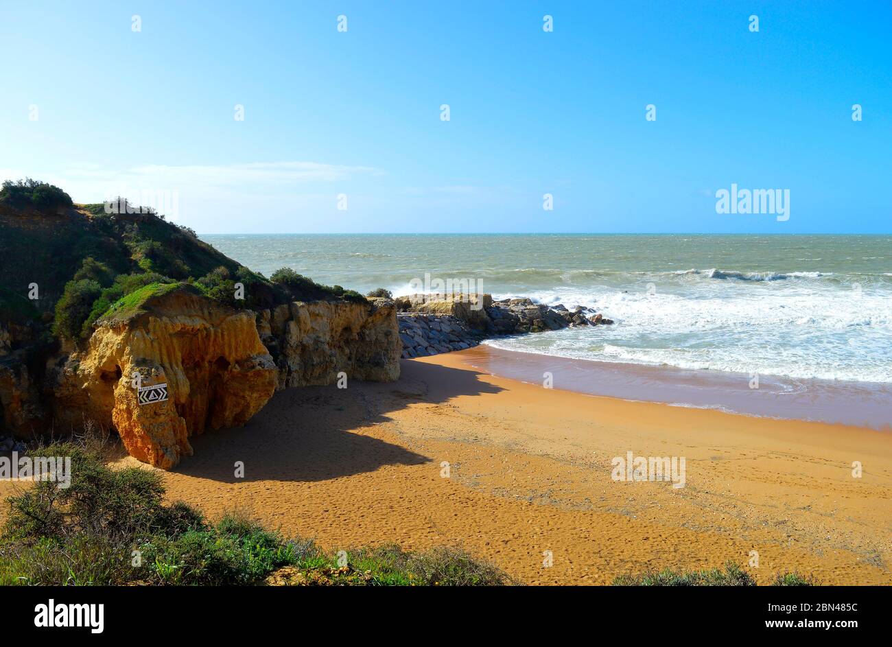 Albufeira beach on the Algarve coast in Portugal Stock Photo - Alamy
