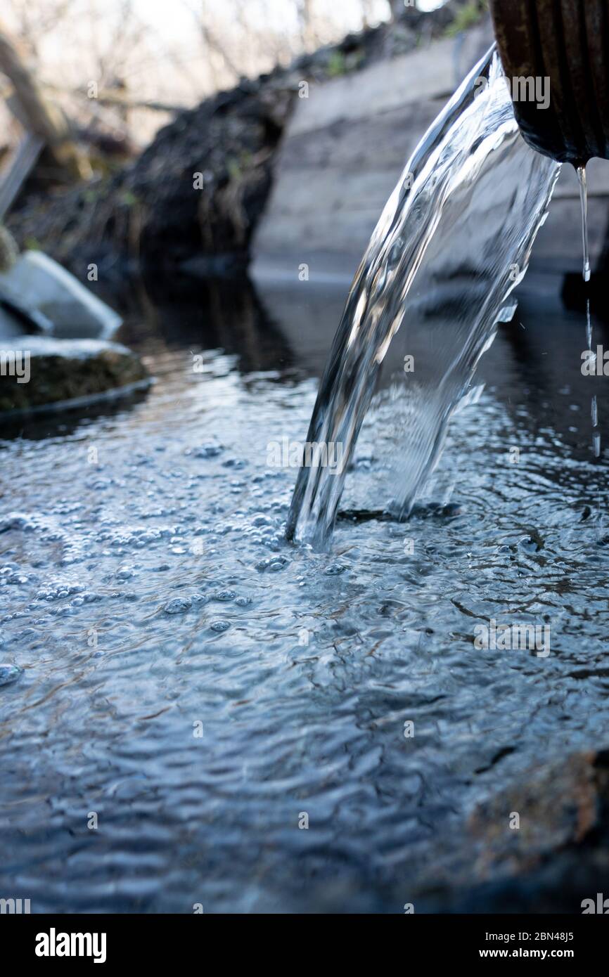 Natural source of clean water. The purest tasty and healthy water Stock ...