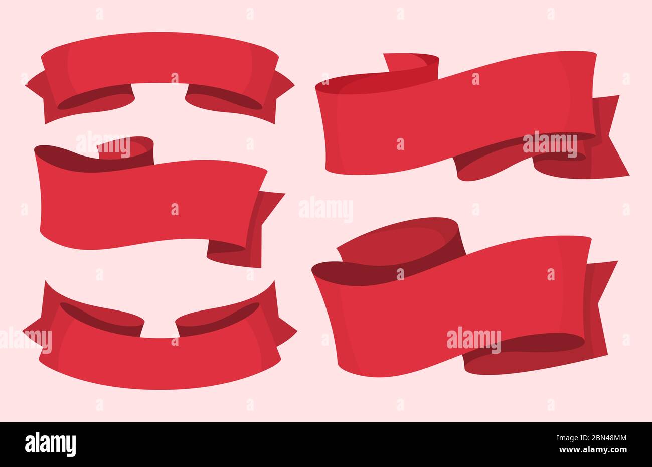 Red ribbons set Stock Vector Image & Art - Alamy