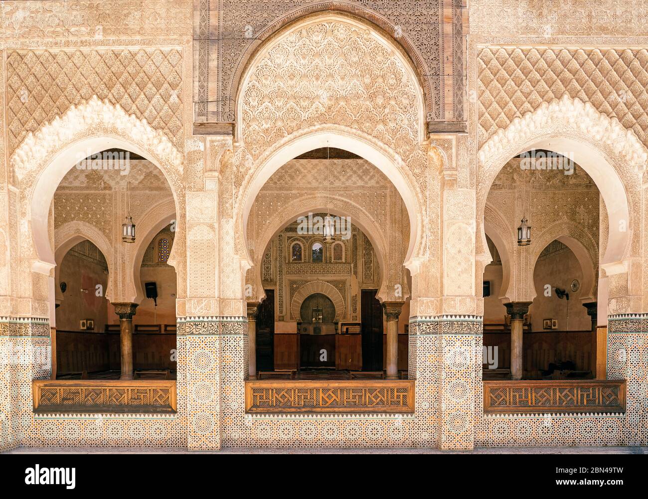 Inside of The Madrasa Bou Inania ( Medersa el Bouanania ), Medina of ...