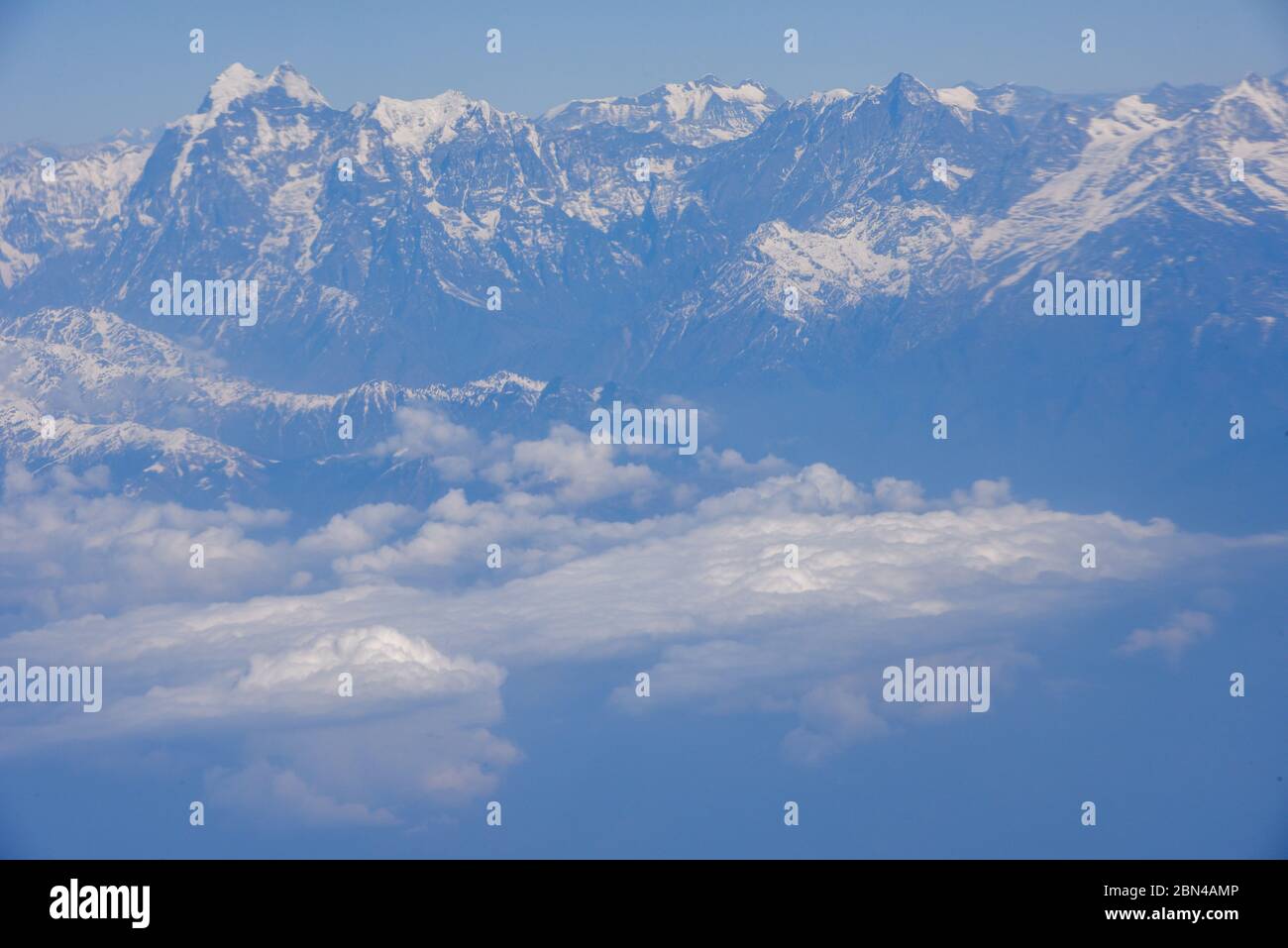 Landscape of Himalayas ridge aerial view on Nepal Stock Photo - Alamy