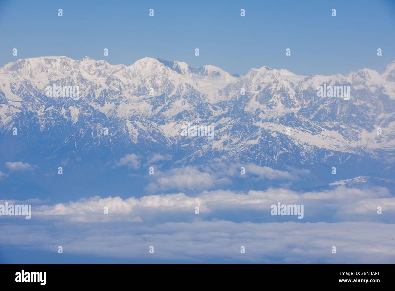 Landscape of Himalayas ridge aerial view on Nepal Stock Photo - Alamy