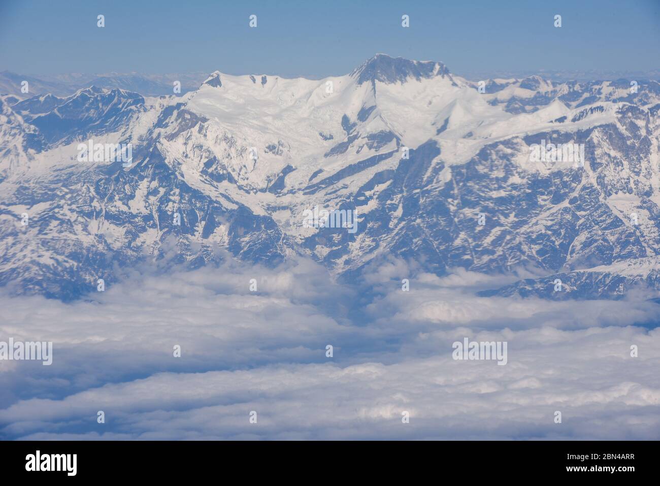 Landscape of Himalayas ridge aerial view on Nepal Stock Photo - Alamy
