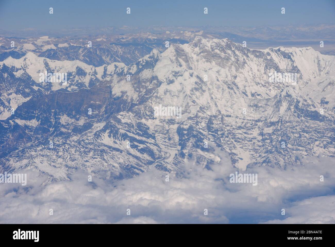Landscape of Himalayas ridge aerial view on Nepal Stock Photo - Alamy