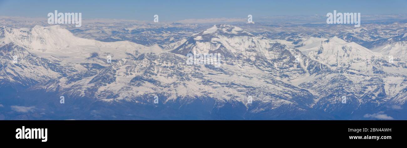 Landscape of Himalayas ridge aerial view on Nepal Stock Photo - Alamy