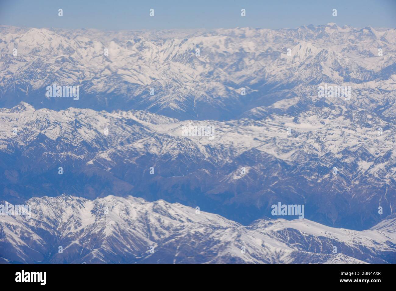 Landscape of Himalayas ridge aerial view on Nepal Stock Photo - Alamy