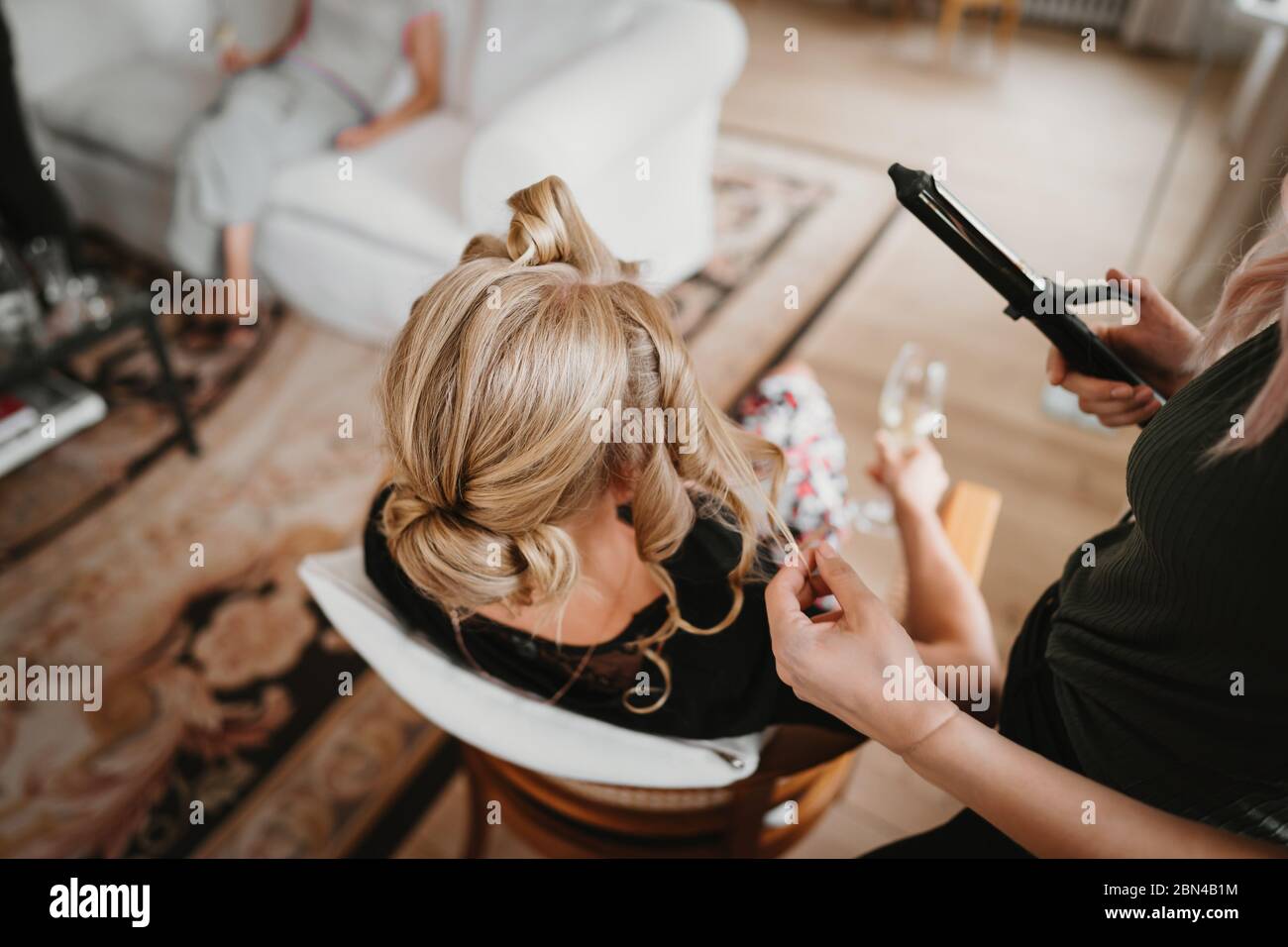 Photo bride getting hair hi-res stock photography and images - Alamy