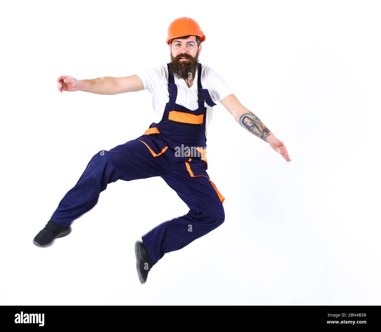 Man painter in helmet Cut Out Stock Images & Pictures - Alamy