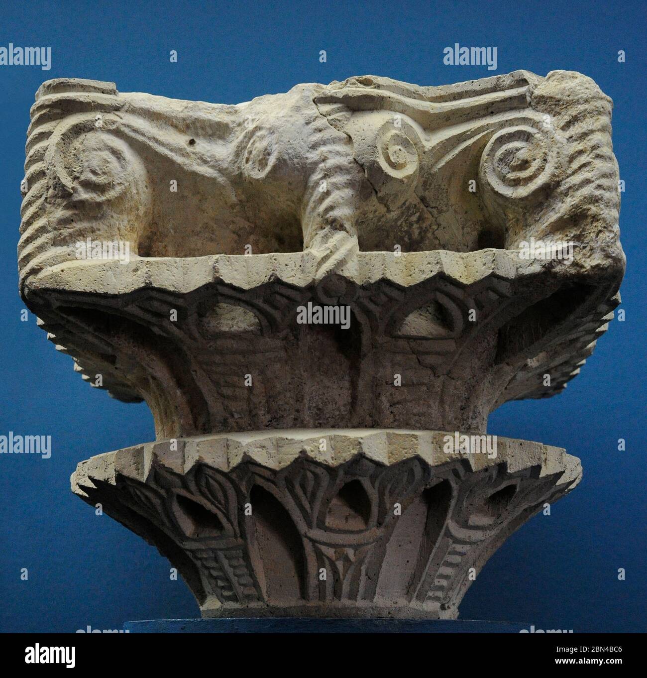 Ciborium capital. Biskupija near Knin. Croatia. Museum of Croatian ...