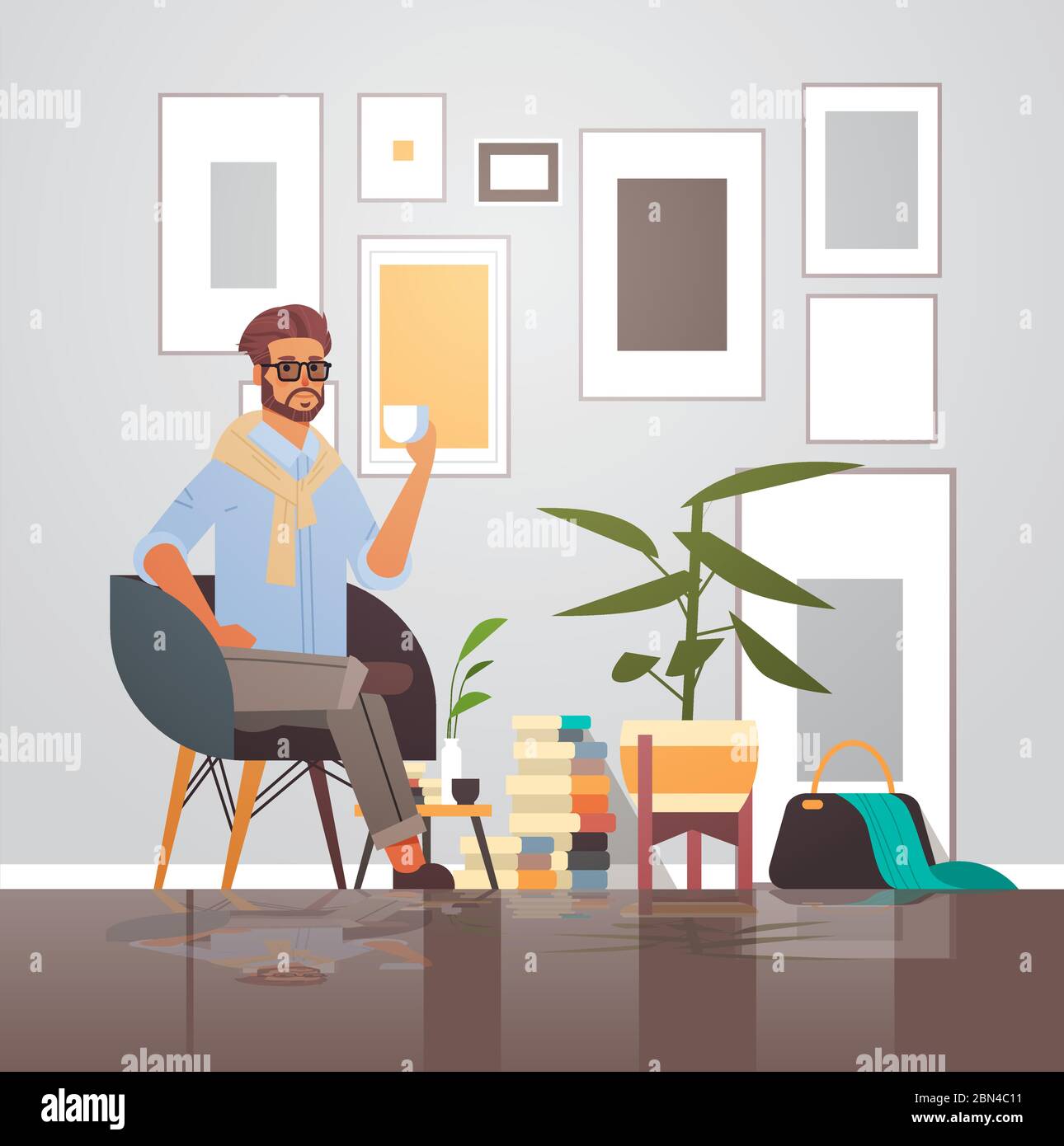 Person sitting on wall Stock Vector Images - Alamy