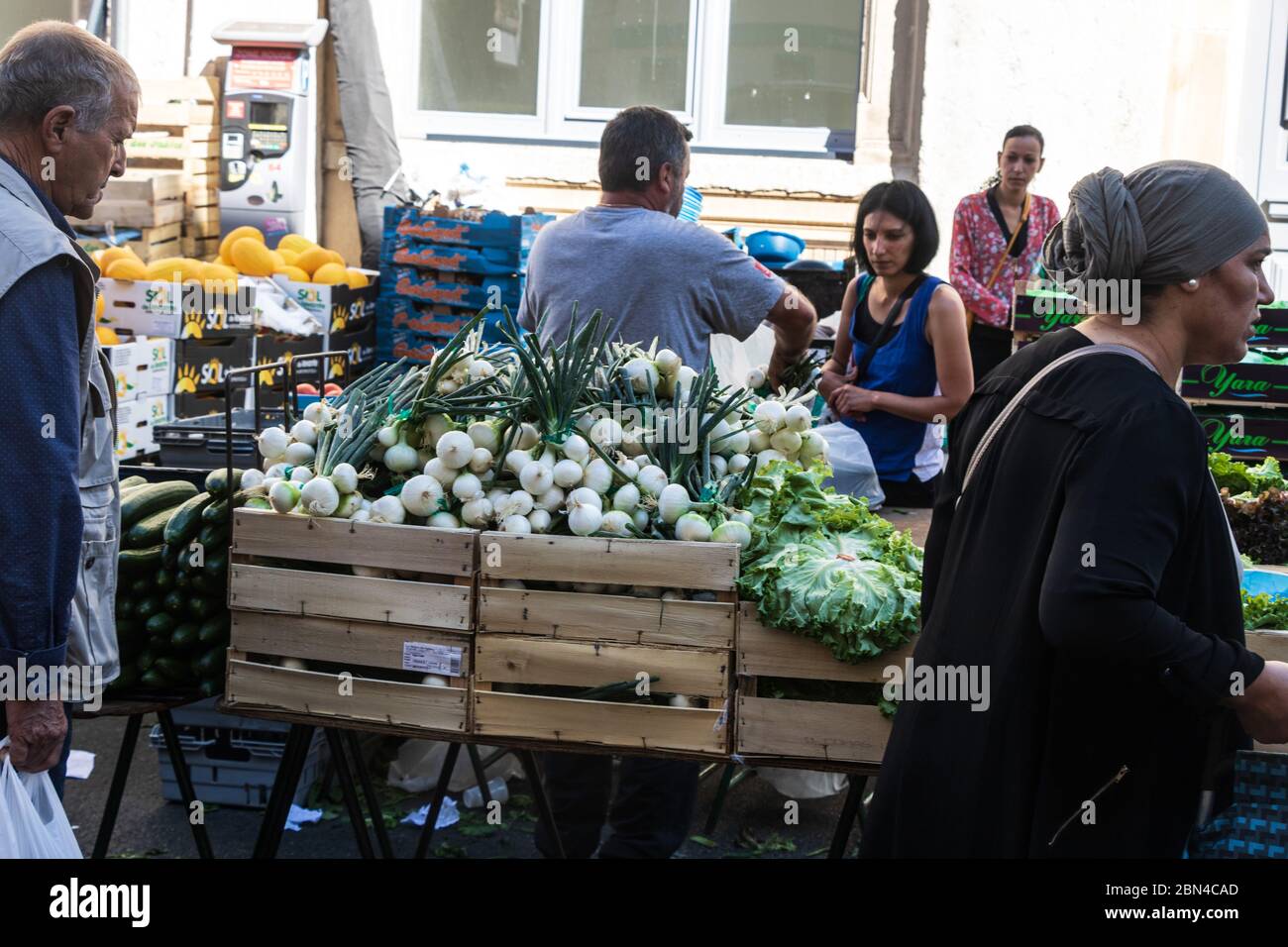 French Farmers Market Stal Stock Photo - Alamy