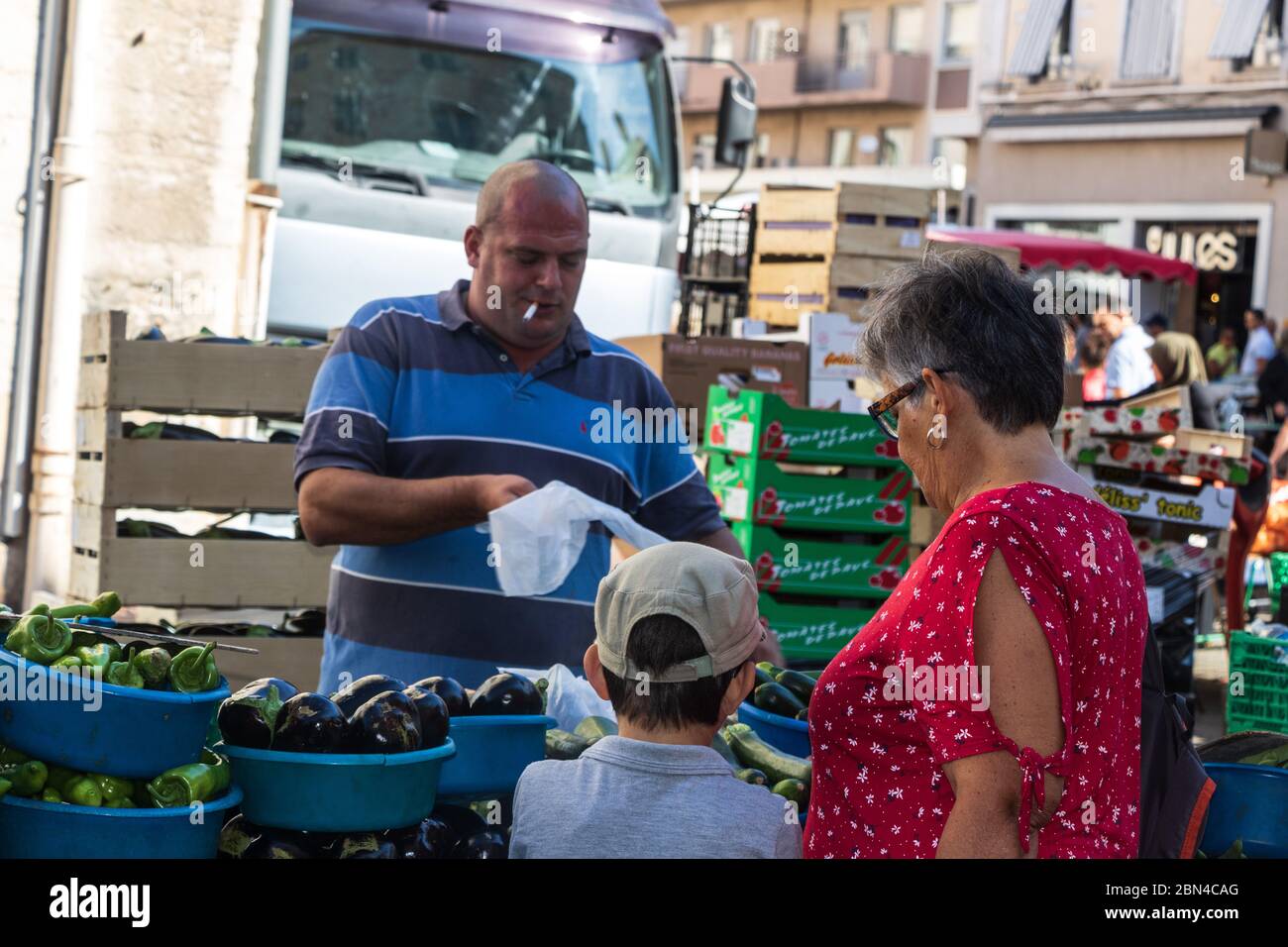 French Farmers Market Stall Stock Photo - Alamy