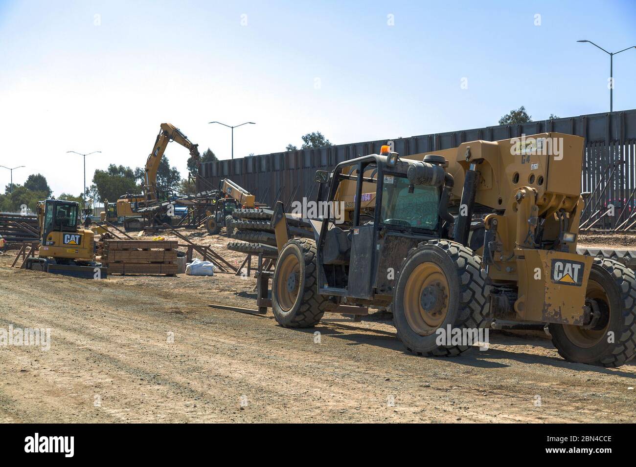On June 19, 2018, construction workers began building a new section of ...