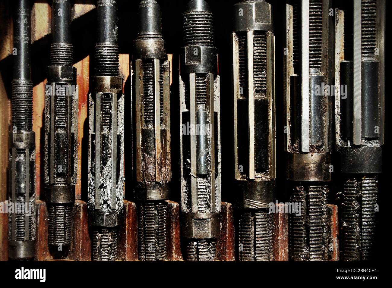 Reaming tools in storage box Stock Photo - Alamy